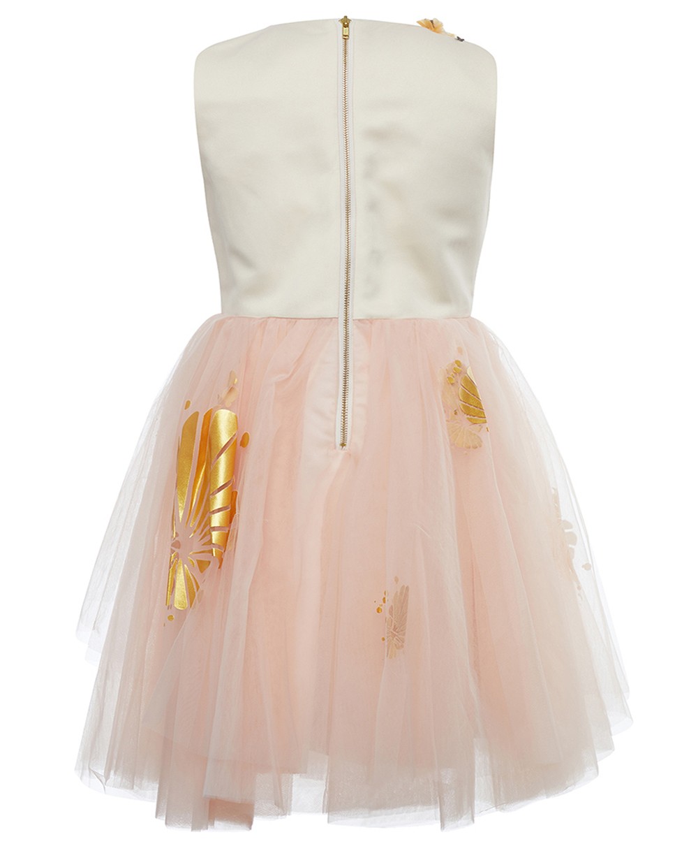 Girls Pink Satin & Tulle Dress